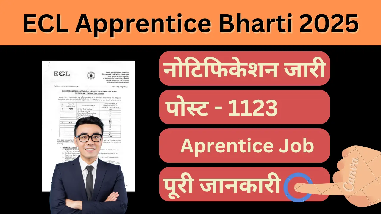 ECL Apprentice Bharti 2025: 1,123 पदों पर अप्रेंटिस भर्ती, जानें आवेदन ...